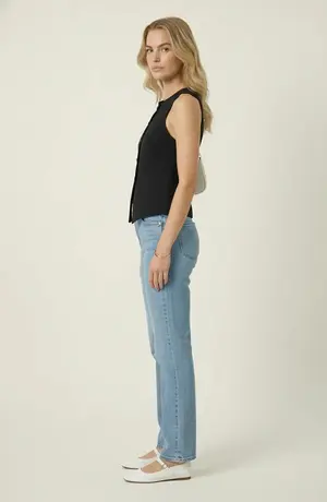MODENAIRE Tailored Sleeveless Button-up Vest With Asymmetrical Hem
