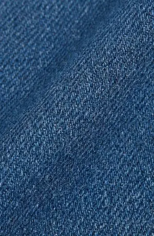 MODENAIRE Studded Collared Denim Mini Dress - Mid-wash Blue