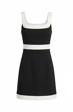 MODENAIRE Contrast Trim Sleeveless Mini Dress