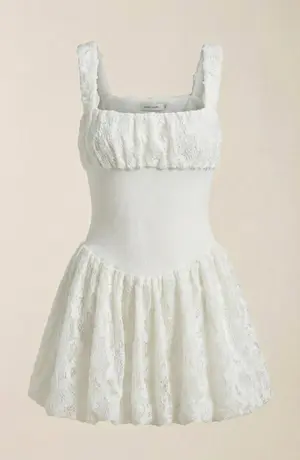 MODENAIRE Boucle Knit Fit And Flare Mini Dress