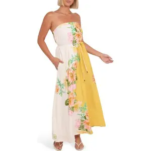 PETAL & PUP Marlia Strapless Maxi Sundress