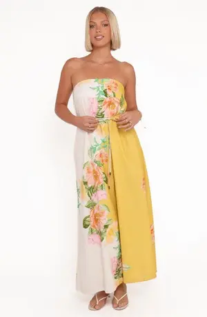 PETAL & PUP Marlia Strapless Maxi Sundress