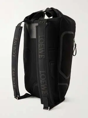 Loewe Flex Logo-embossed Suede And Canvas Backpack