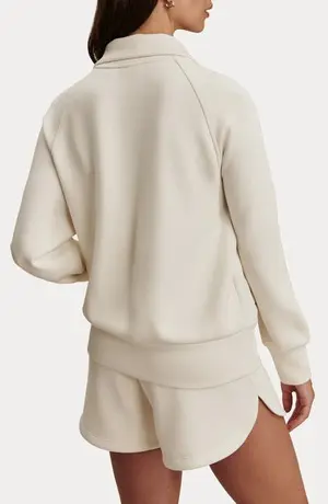 Varley Tyde Mixed Media Zip Front Sweatshirt - Pristine