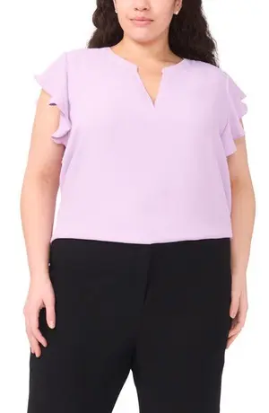 Halogen Flutter Sleeve Top - Soft Lavender