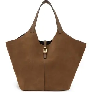 REISS Leather And Suede Tote - Tan