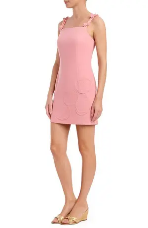 Badgley Mischka Floral Appliqué Minidress