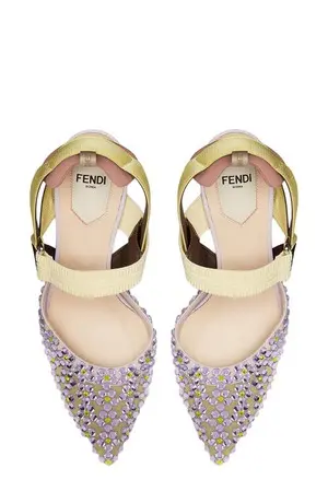 Fendi Colibri Crystal Embellished Slingback Pump