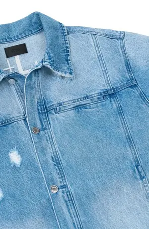 RtA Valentiano Boxy Denim Jacket - Glacier Blue