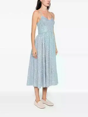Sandro Striped Sequin Midi Dress