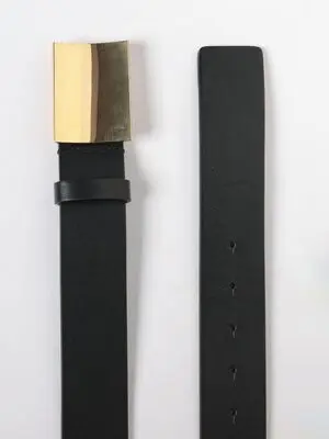 Alberta Ferretti Leather Belt With Gold Tone Buckle