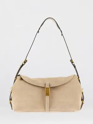 Pinko Medium Suede Saddle Bag - Beige