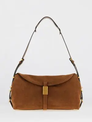 Pinko Medium Suede Saddle Bag - Brown