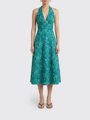 Max Mara Printed Halterneck Midi Dress - Emerald