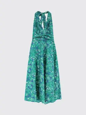 Max Mara Printed Halterneck Midi Dress - Emerald