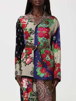 Moschino Abstract Patchwork Silk Shirt