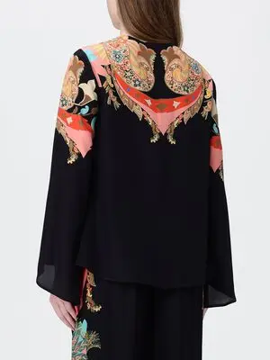 Etro Silk Blend Top With Statement Print - Black