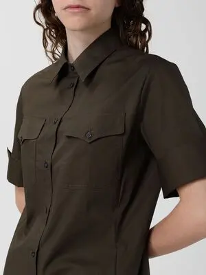 FAY Stretch Cotton Short-sleeve Shirt - Green
