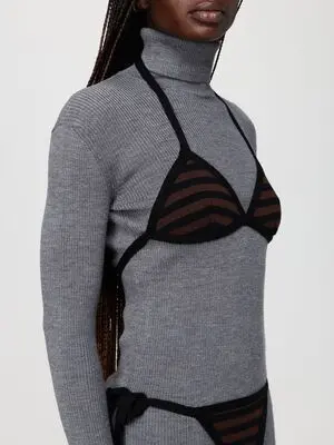 Moschino Turtleneck Knit Top With Bikini Briefs