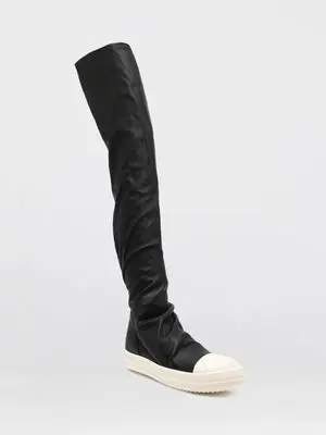 Rick Owens Stretch Leather Thigh-high Boots - White