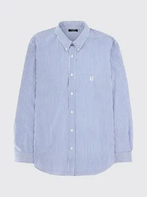 Balmain Striped Cotton Shirt - Gnawed Blue