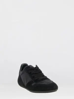 Rick Owens Temple Minimal Suede And Nylon Lace-up Sneakers - Black