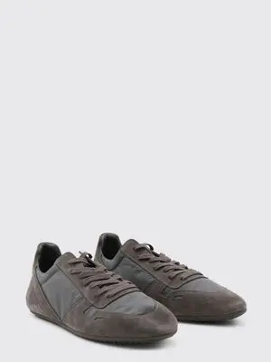 Rick Owens Temple Minimal Suede And Nylon Lace-up Sneakers - Dust