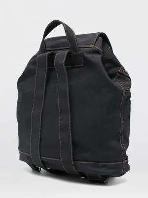 Kenzo Denim Backpack With Logo Applique - Blue