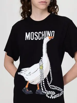 Moschino T-shirt Dress With Goose Graphic - Black