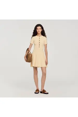 Sandro Floral Print Knit Mini Dress - White