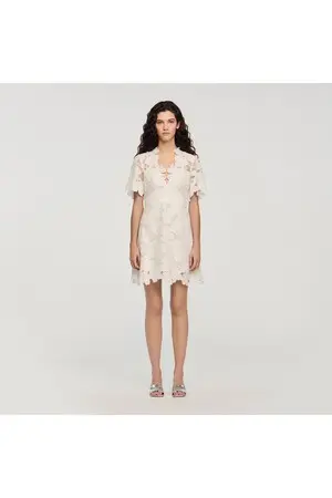 Sandro Flower Print Short Dress