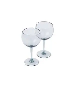 Prada Set Of Two Crystal Wine Glasses New York - Blue
