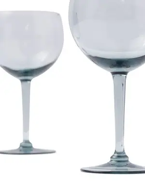 Prada Set Of Two Crystal Wine Glasses New York - Blue