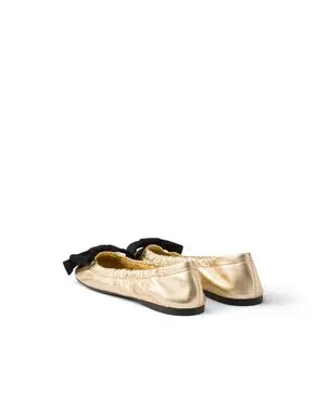Prada Mordoré Nappa Leather Ballerinas With Bow