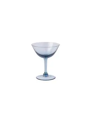 Prada Set Of Two Crystal Champagne Coupe Glasses New York - Blue