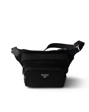 Prada Re-nylon And Leather Shoulder Bag - Black