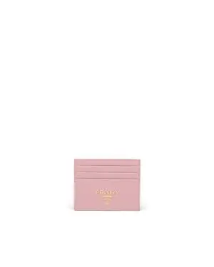 Prada Saffiano Leather Card Holder - Pink