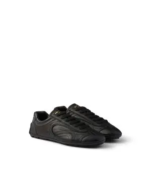 Prada Montecarlo Re-edition 2005 Antiqued Nappa Leather Sneakers - Black