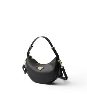 Prada Arqué Mini Leather Shoulder Bag - Black