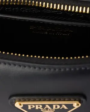 Prada Arqué Mini Leather Shoulder Bag - Black