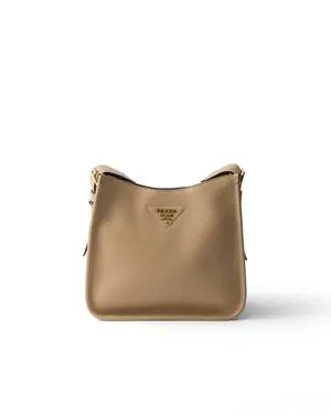 Prada Medium Leather Shoulder Bag - Neutral
