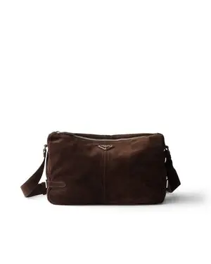 Prada Suede Shoulder Bag - Brown