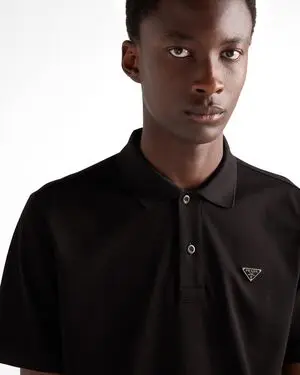 Prada Piqué Polo Hirt - Black