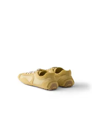 Prada Montecarlo Re-edition 2005 Suede And Mesh Sneakers - Yellow