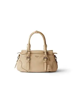 Prada Large Leather Tote Bag - Neutral