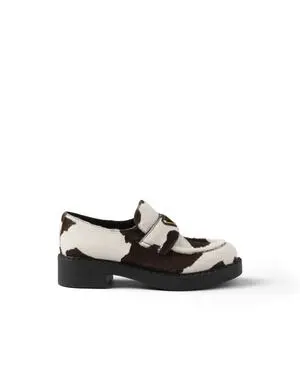 Prada Chocolate Printed Leather Loafers