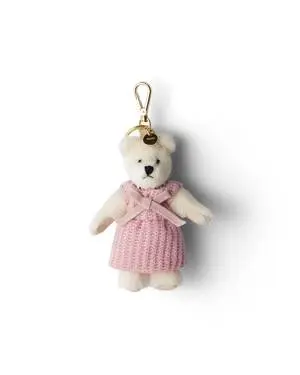 Prada Teddy Bear Keychain Charm - White