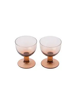 Prada Set Of Two Crystal Water Glasses Plinth - Brown