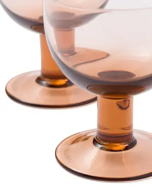 Prada Set Of Two Crystal Water Glasses Plinth - Brown