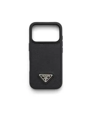 Prada Saffiano Leather Case For Iphone 17 Pro - Black
